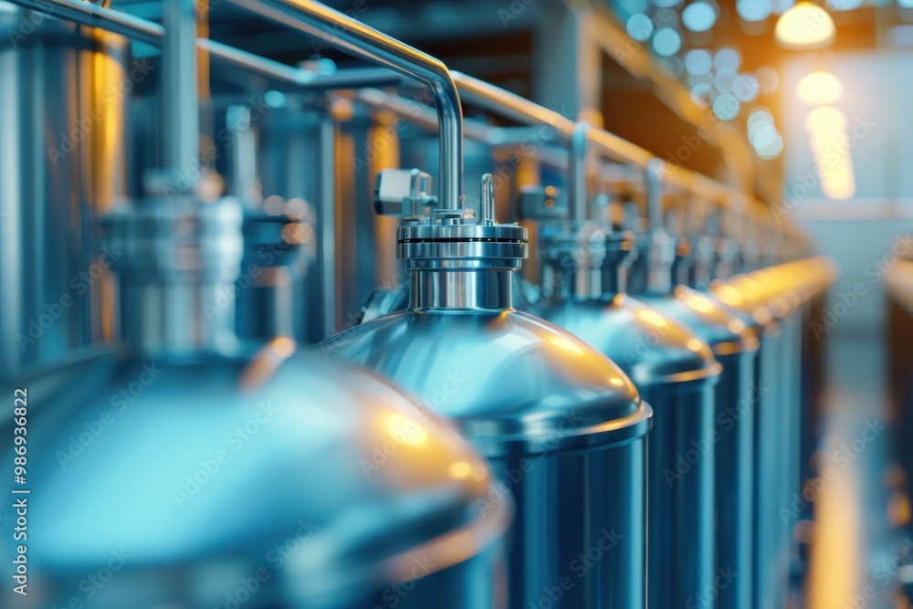 Ethanol Production Laboratory, showcasing sleek fermentation tanks in a ...