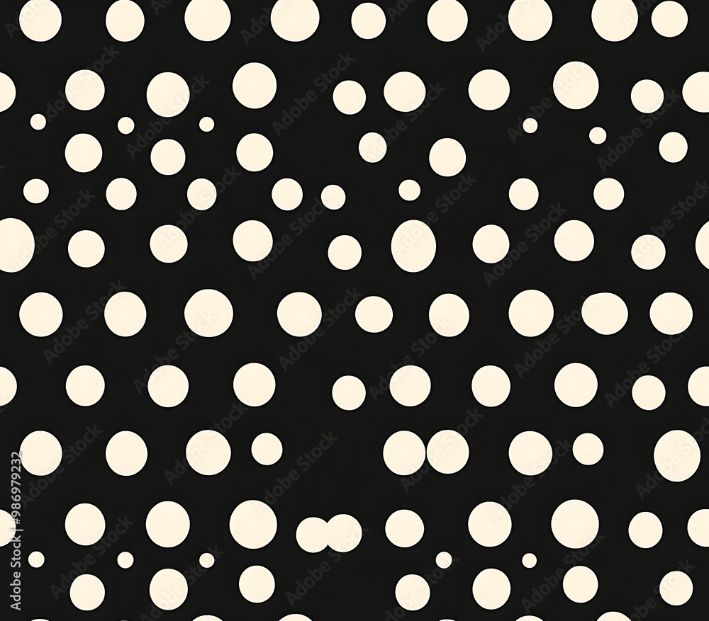 3. Classic black and white polka dot design with evenly spaced dots ...
