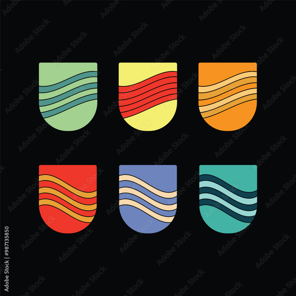 Retro Sunset Background, sunset grass vintage striped clipart, Sun 80s ...