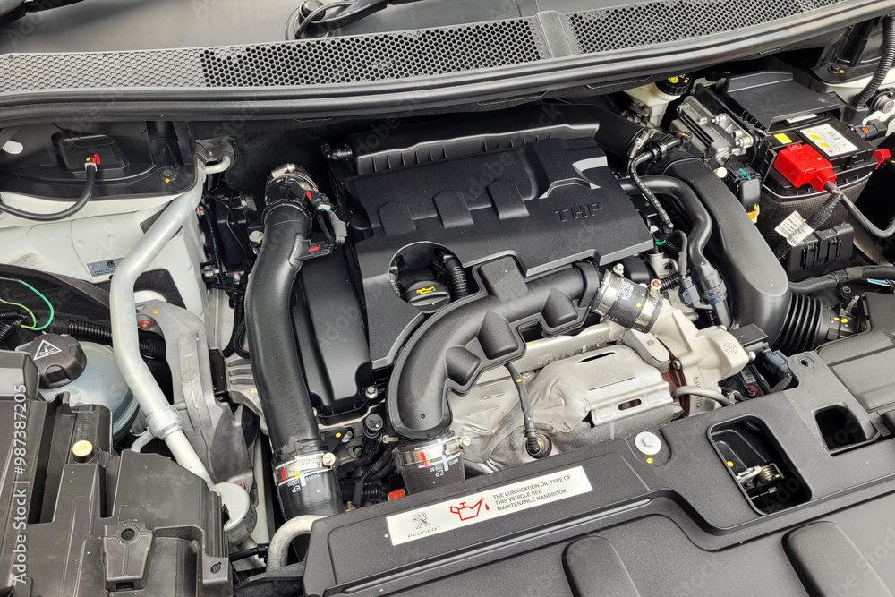 Penang, Malaysia - 21 Sep 2024: A top-view shot of the new Peugeot 3008 ...