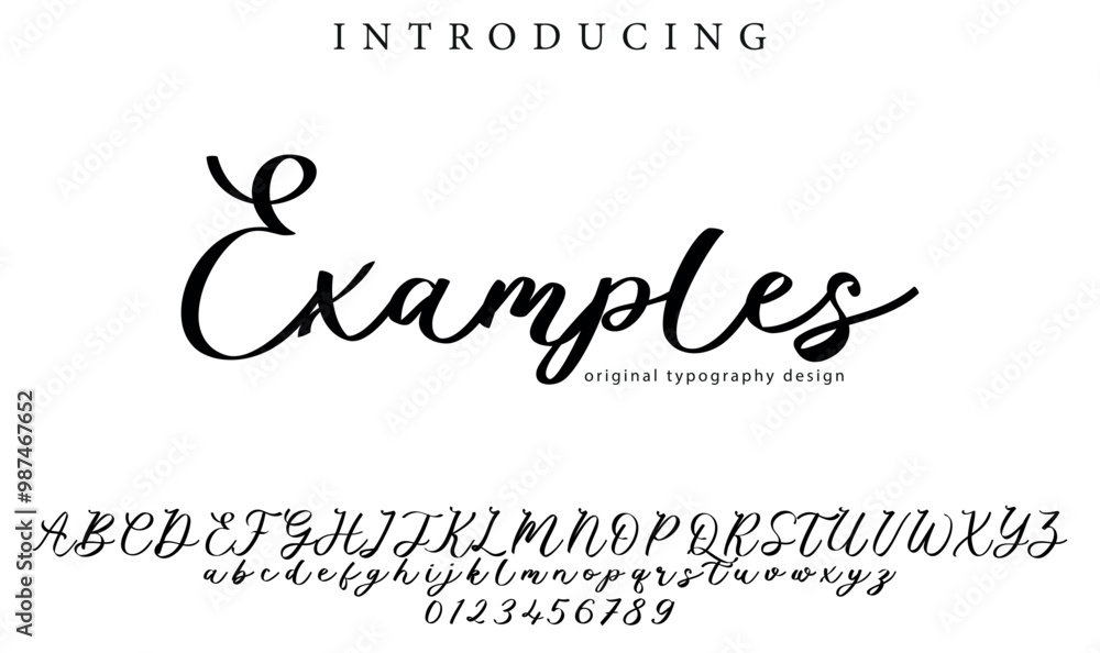 Examples Font Stylish brush painted an uppercase vector letters ...