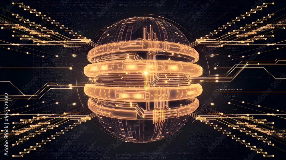 Glowing Neural Network Abstract AI Connections Visualized in Futuristic ...