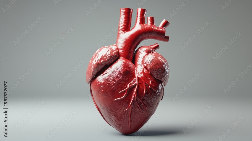 heart model with an arrow indicating blood flow through the left and ...
