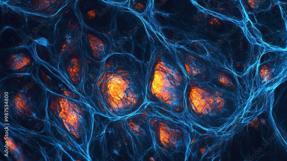 Microscopic view of the heart muscle cells, highlighting the tissue ...