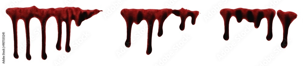 dripping blood, stains, isolated, extracted on transparent background ...