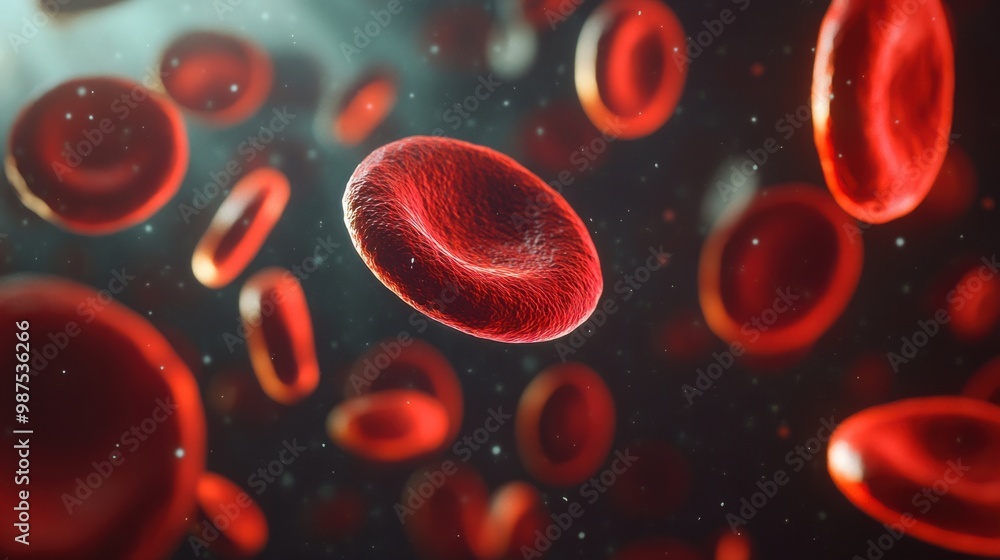 Red blood cell illustration highlighting the role of the circulatory ...