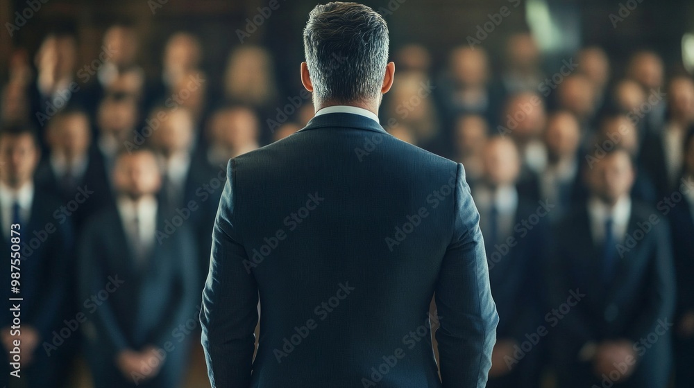 Confident Executive Overseeing Subordinates, A distinguished leader in ...