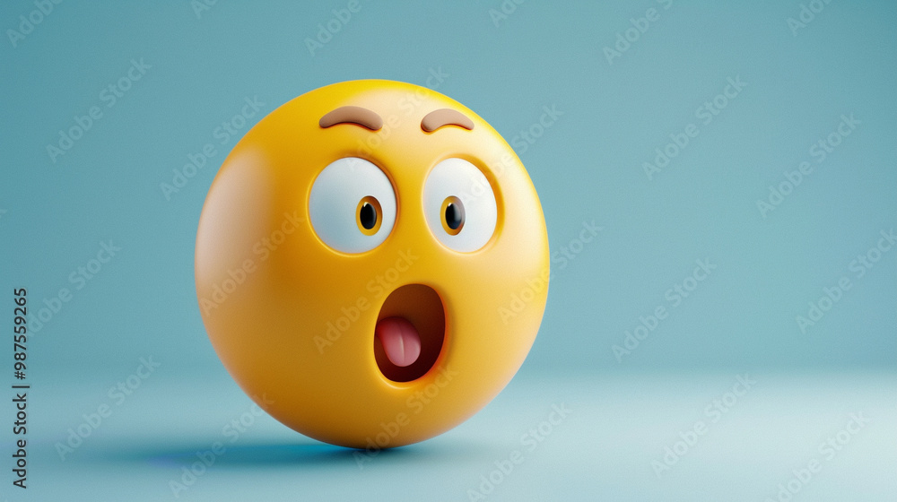 Surprised face emoji – wide open eyes and mouth, yellow face with a ...
