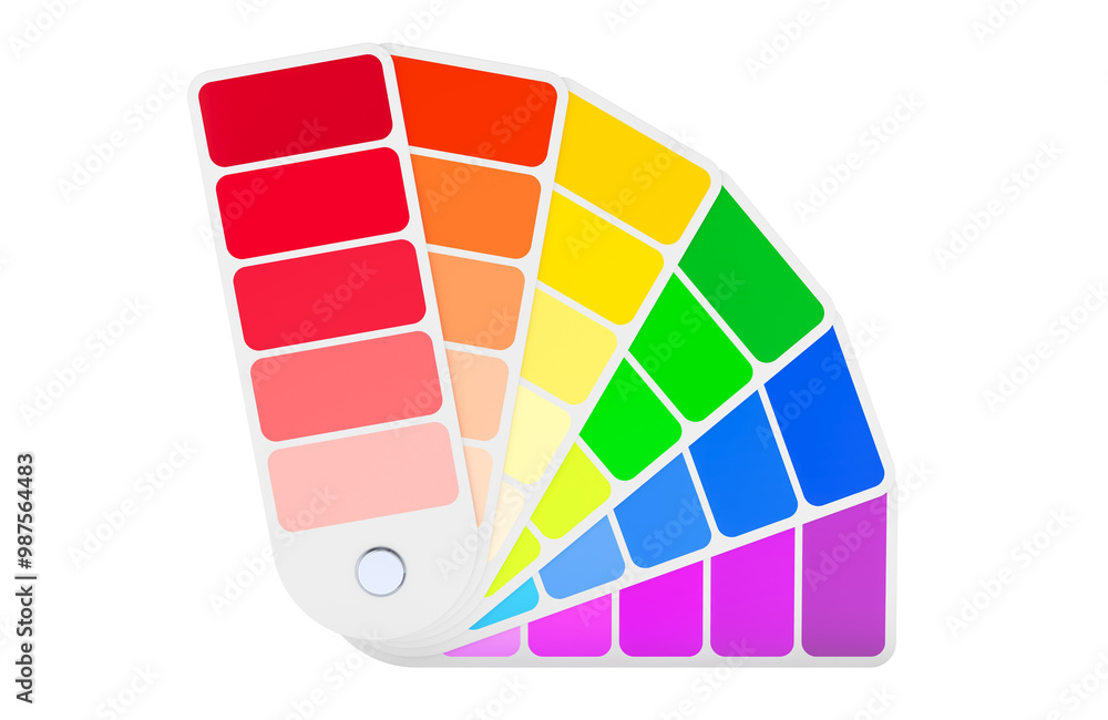 Pantone color palette guide, 3D rendering isolated on transparent ...