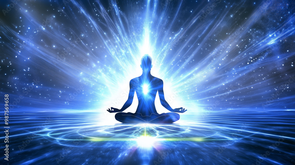 deep yoga spiritual meditation kundalini energy consciousness Stock ...