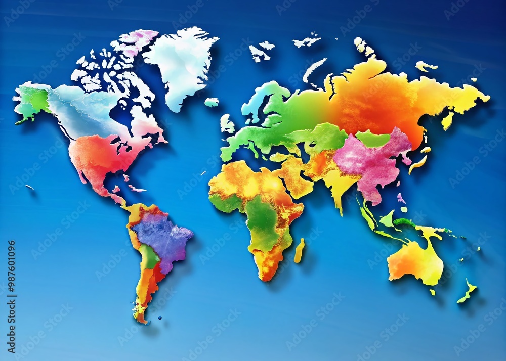 Colorful Clip Art World Map for Educational Use, Presentations, and ...