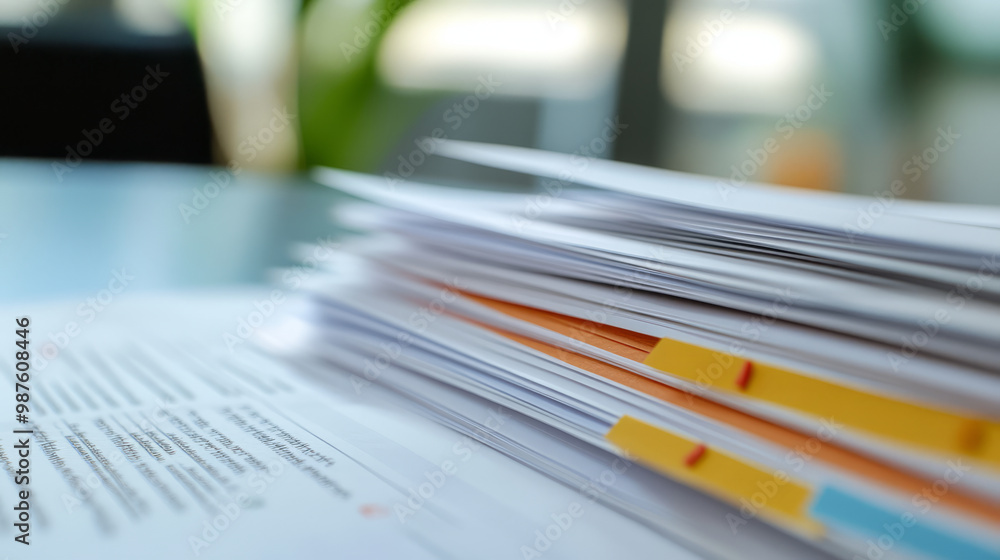 A close-up of legal documents with highlighted sections on new business rules Stock Photo ...