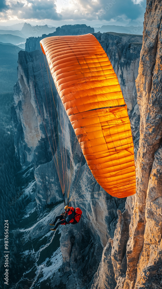 Parachute - Phone Wallpaper, paragliding, cliff, adventure, extreme ...
