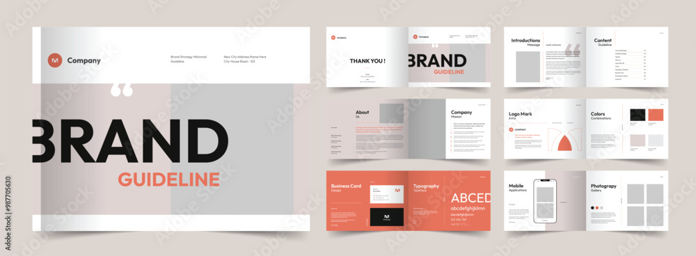 Brand Guidelines Template, Landscape Brand Identity Presentation Layout ...