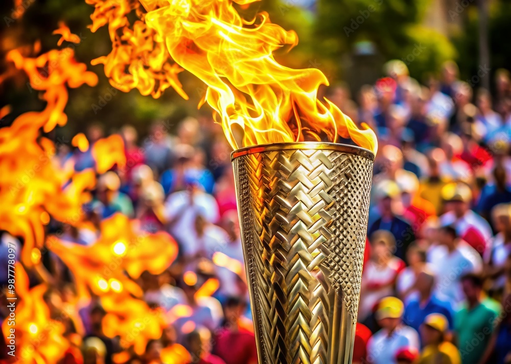 Vibrant Clip Art of an Olympic Torch Symbolizing Unity, Passion, and ...