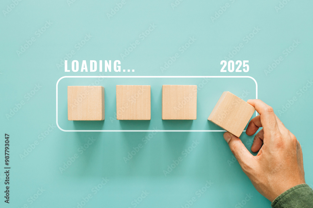 New year 2025 countdown, goal planning, Loading year 2025, Merry ...