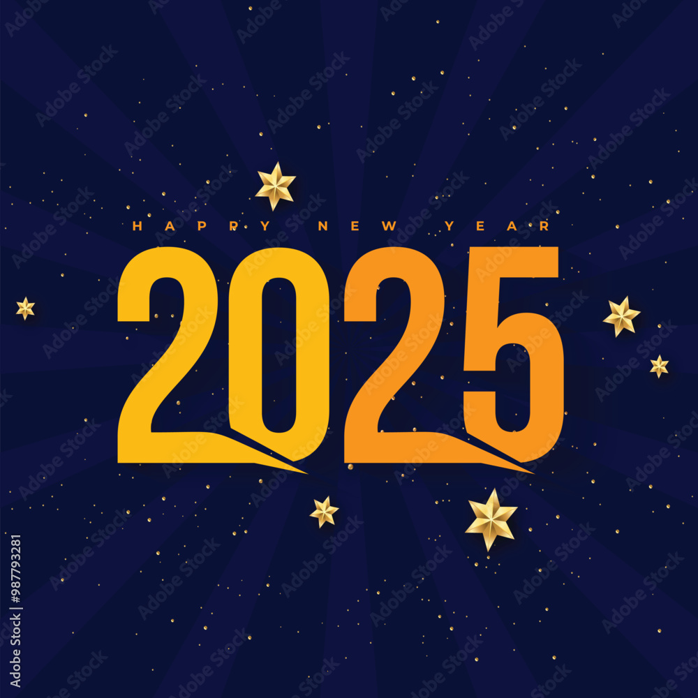 Happy new year 2025 banner with colorful typography vector illustration ...