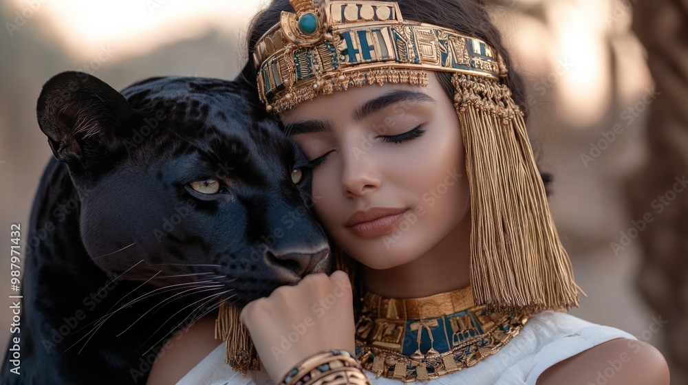 Ancient royalty: A captivating depiction of an Egyptian queen with a ...