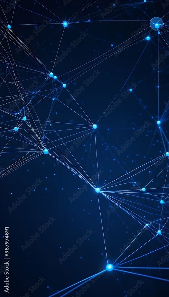 artificial concept data network dots connection line connected big data abstract network concept ...