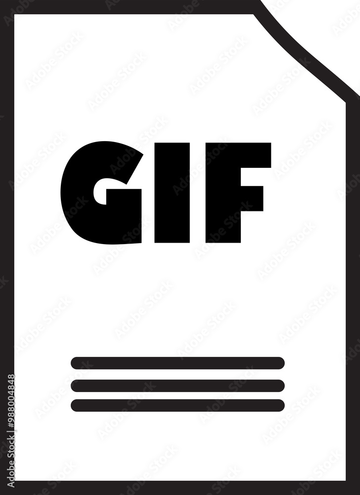GIF File Icon: A modern and minimalist icon representing a GIF file ...