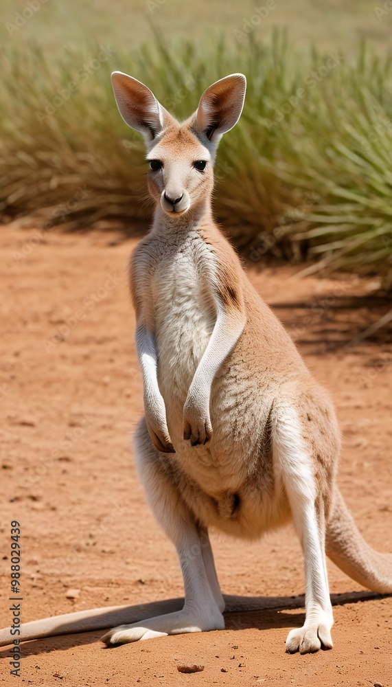 Стоковая иллюстрация «9 young kangaroo rufus red macropus months animal ...