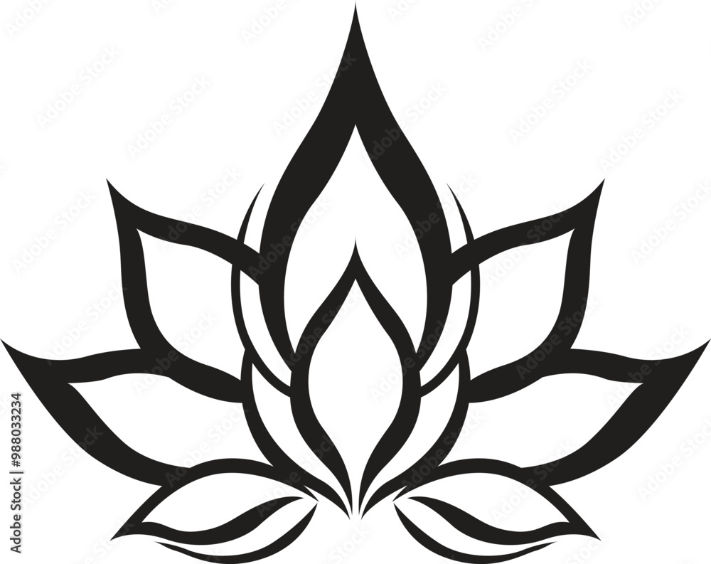 Modern lotus vector featuring perfect symmetry and delicate lines ...