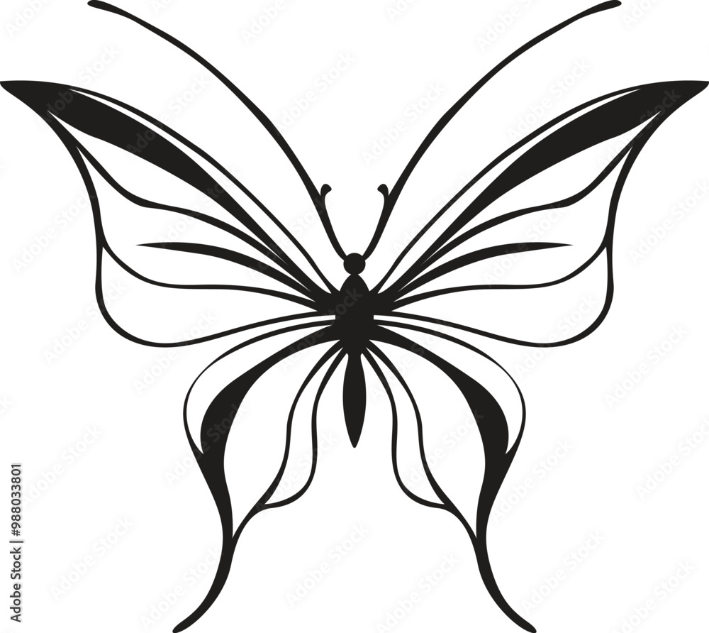 Vibrant butterfly vector clip art with delicate wings and intricate ...