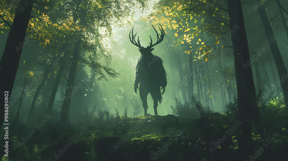 Culture and religion, horror, sci-fi concept. wendigo mythical being ...