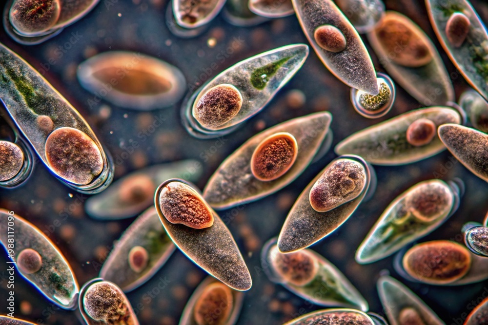 Microscopic view of parasitic liver flukes, Fasciola hepatica, in human ...