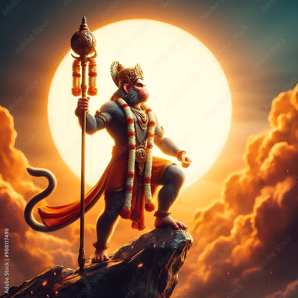 Lord Hanuman Stock Illustration | Adobe Stock