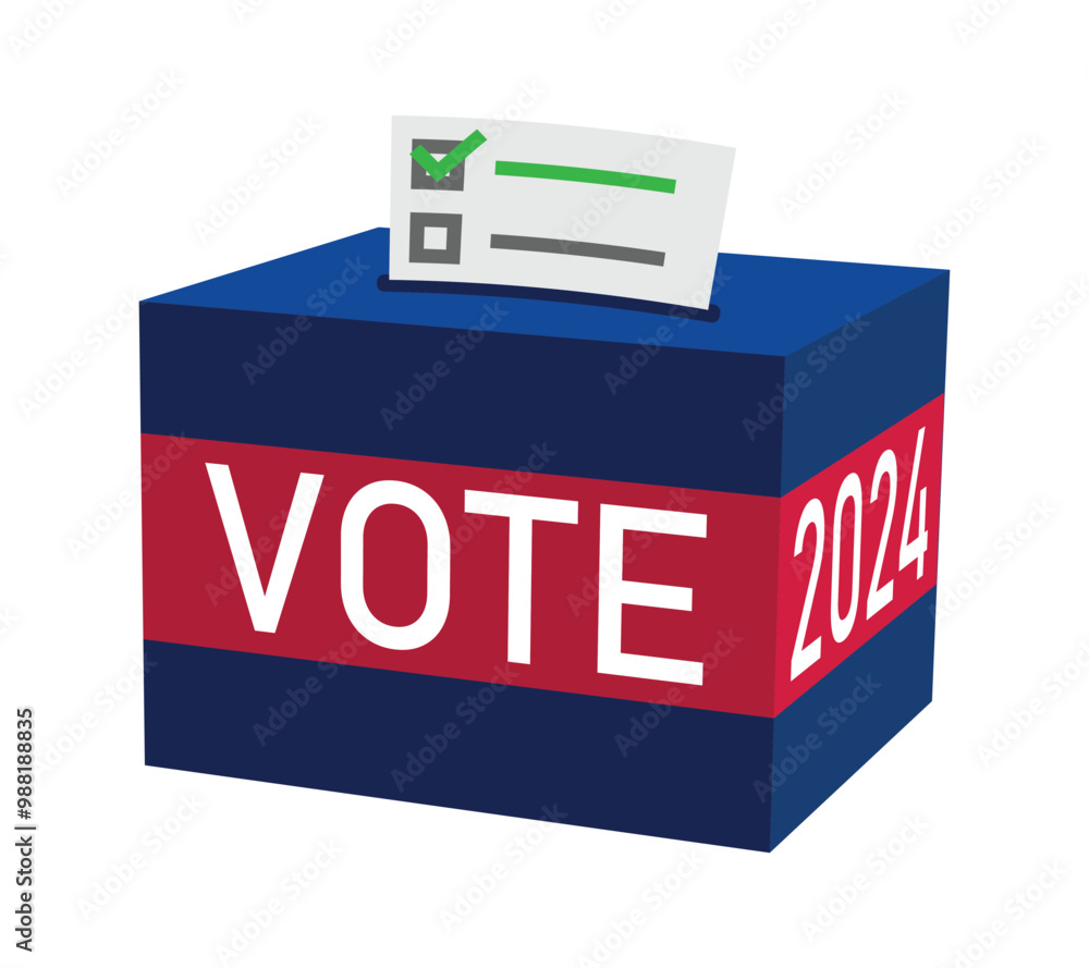 ballot box symbol. usa presidential election 2024 voting box icon ...
