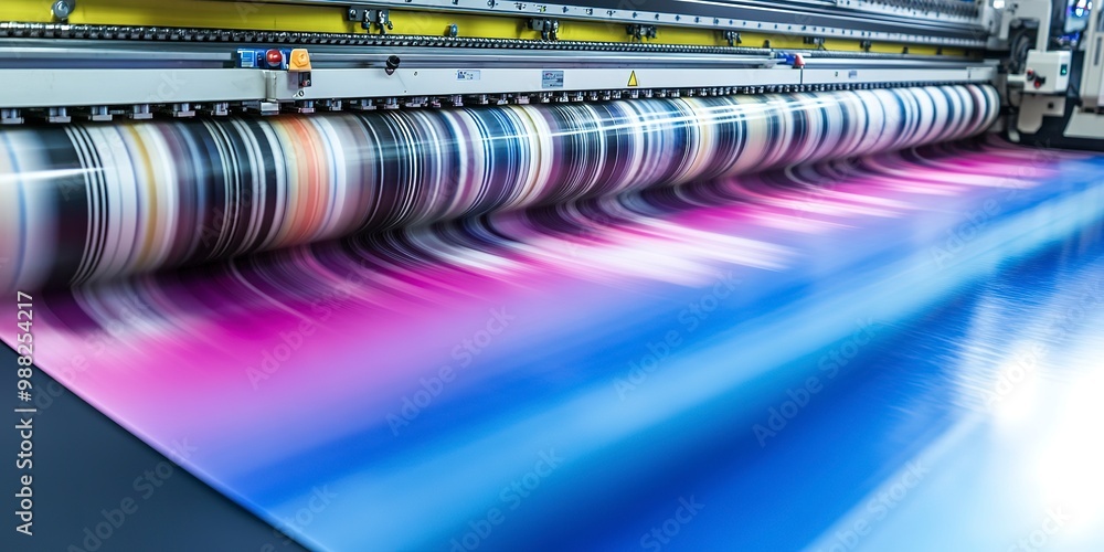 large format digital inkjet printer in action wide printing machine ...