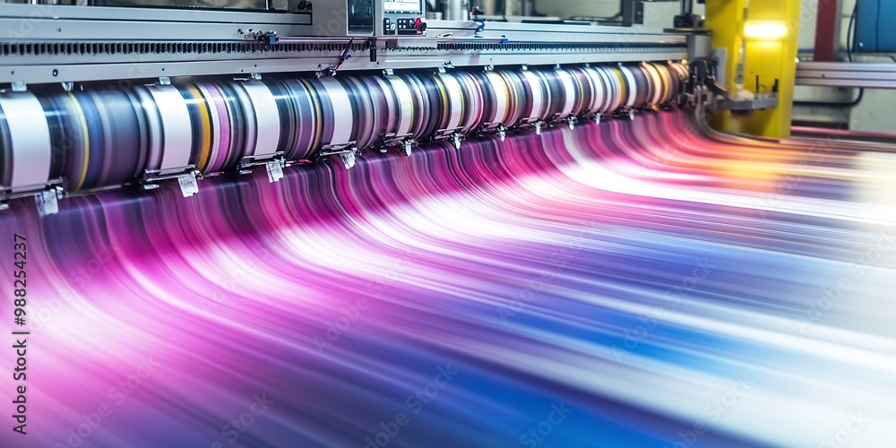 Stock-Illustration „large format digital inkjet printer in action wide ...