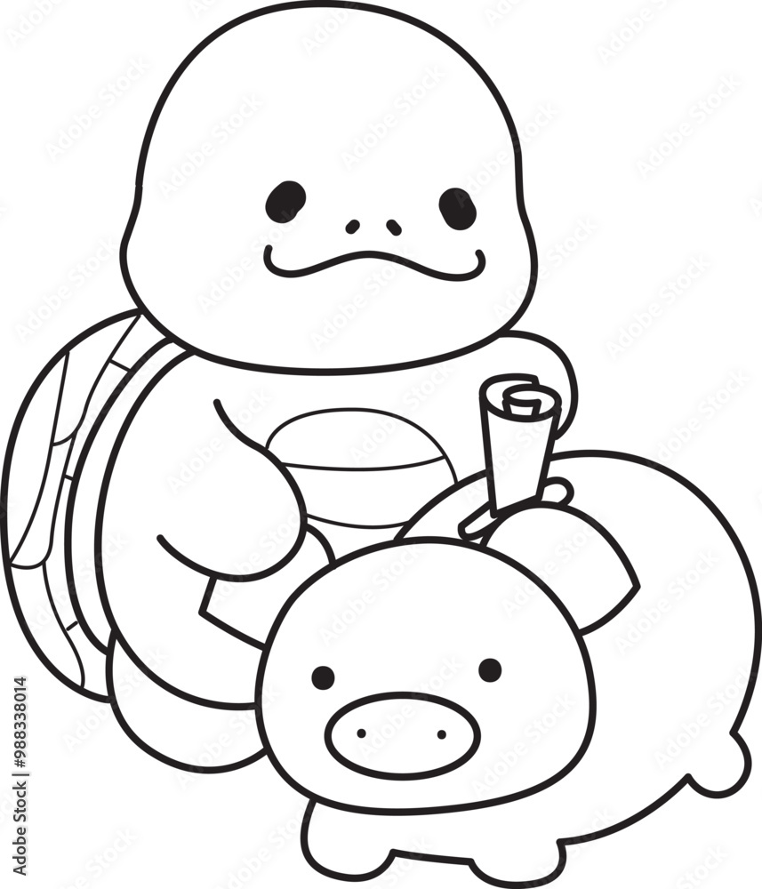 Free printable cute turtle for kindergarten. Preschool outline ...