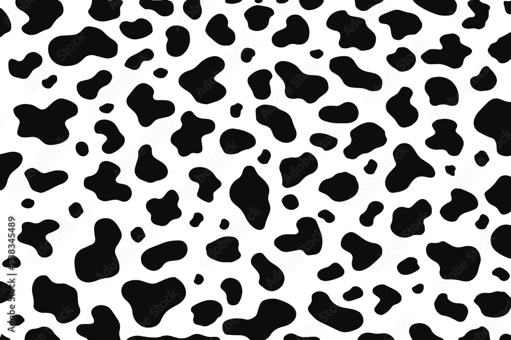 Cow print seamless pattern vector, animal print with skin spot texture ...