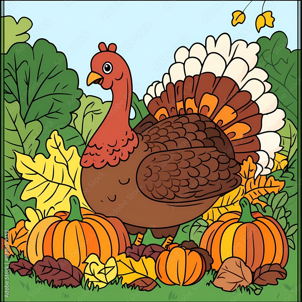 Stock-Illustration „Fun Thanksgiving Color by Number Worksheet with ...