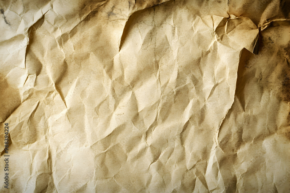 Wrinkled Old Paper Texture - Background Image Stock Photo | Adobe Stock