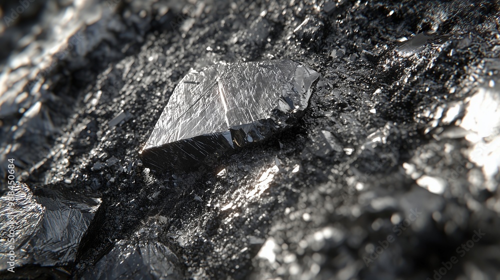 Lithium texture concept featuring raw metallic lithium ore with rugged ...