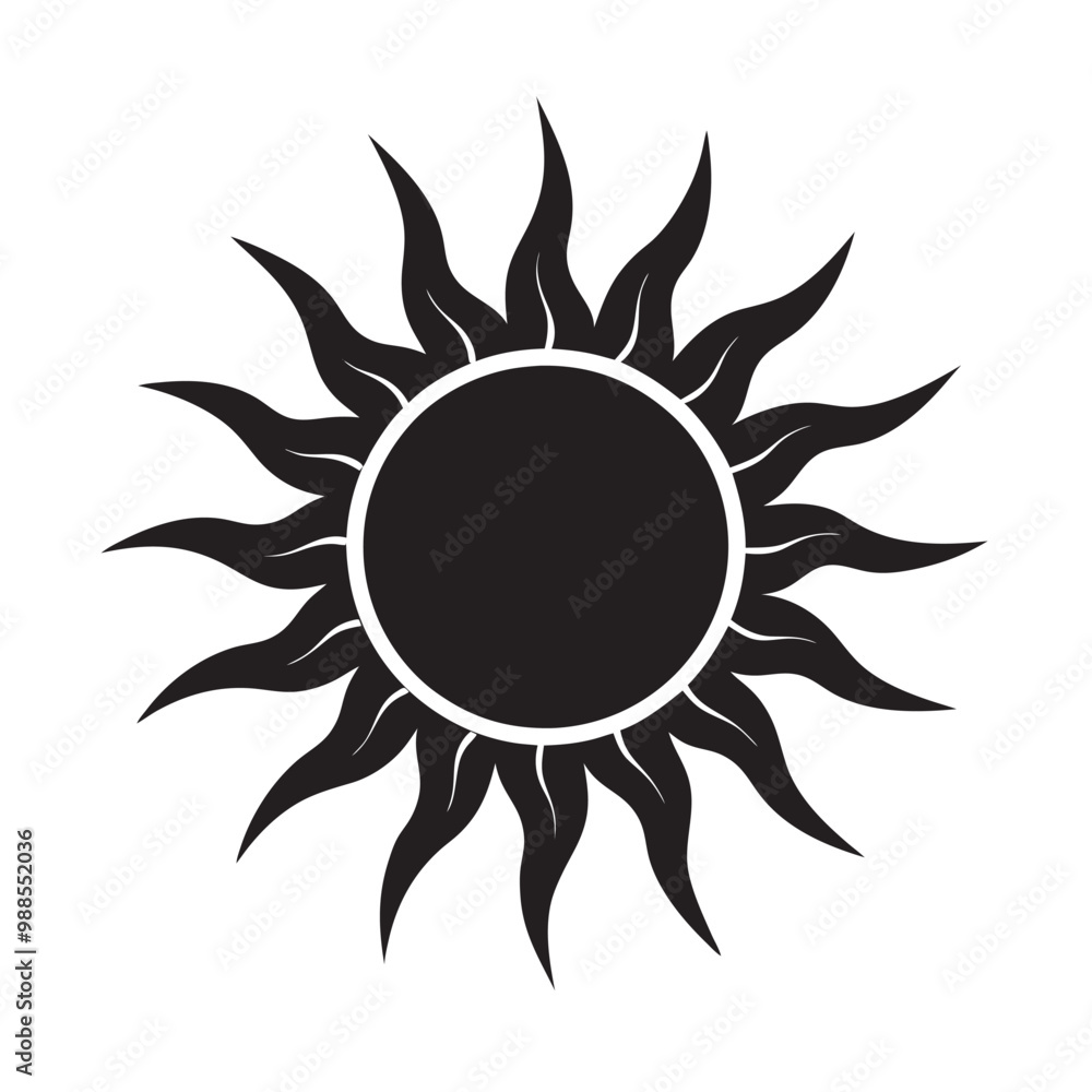 Black Tribal Sun Tattoo Sonnenrad Symbol - Spiral Sun Wheel Ancient ...