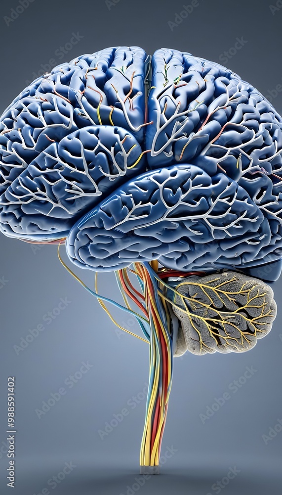 neural 3d brain human connections structures detailed rendered ...