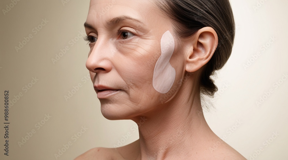 A side view of a patient with vitiligo, showcasing areas of depigmented ...