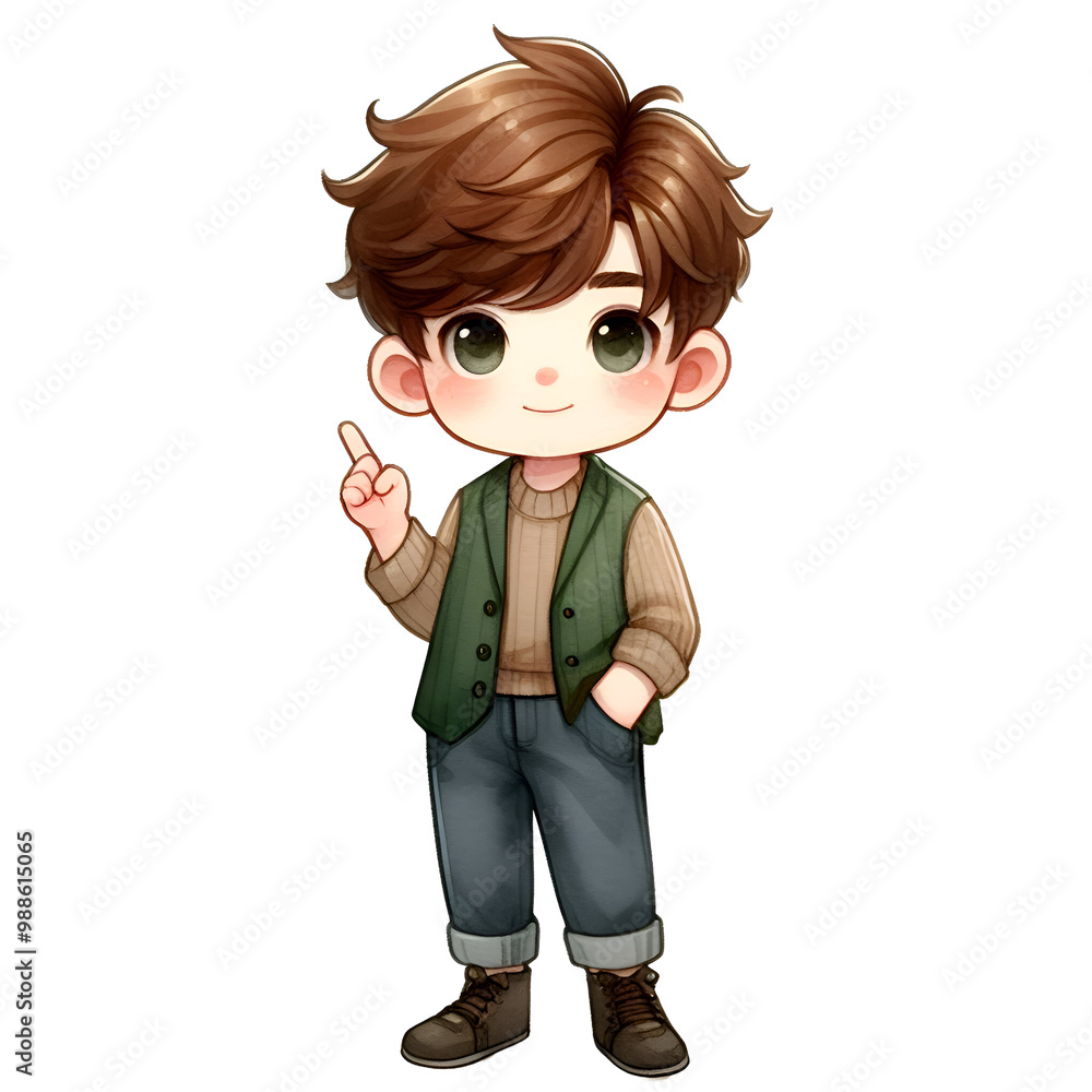 Ilustración de Stock Cute Boys Clipart, Chibi Boy, Children Clipart ...