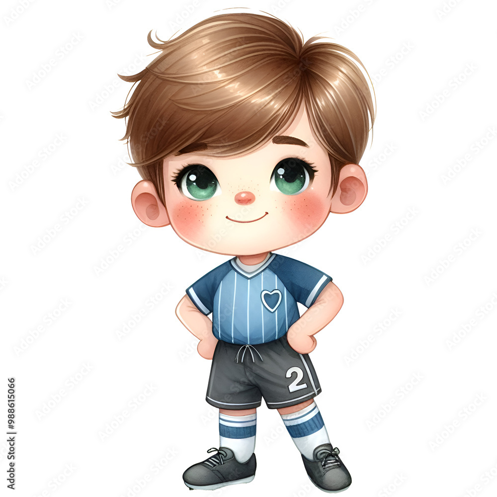 Cute Boys Clipart, Chibi Boy, Children Clipart, Sports Clipart ...