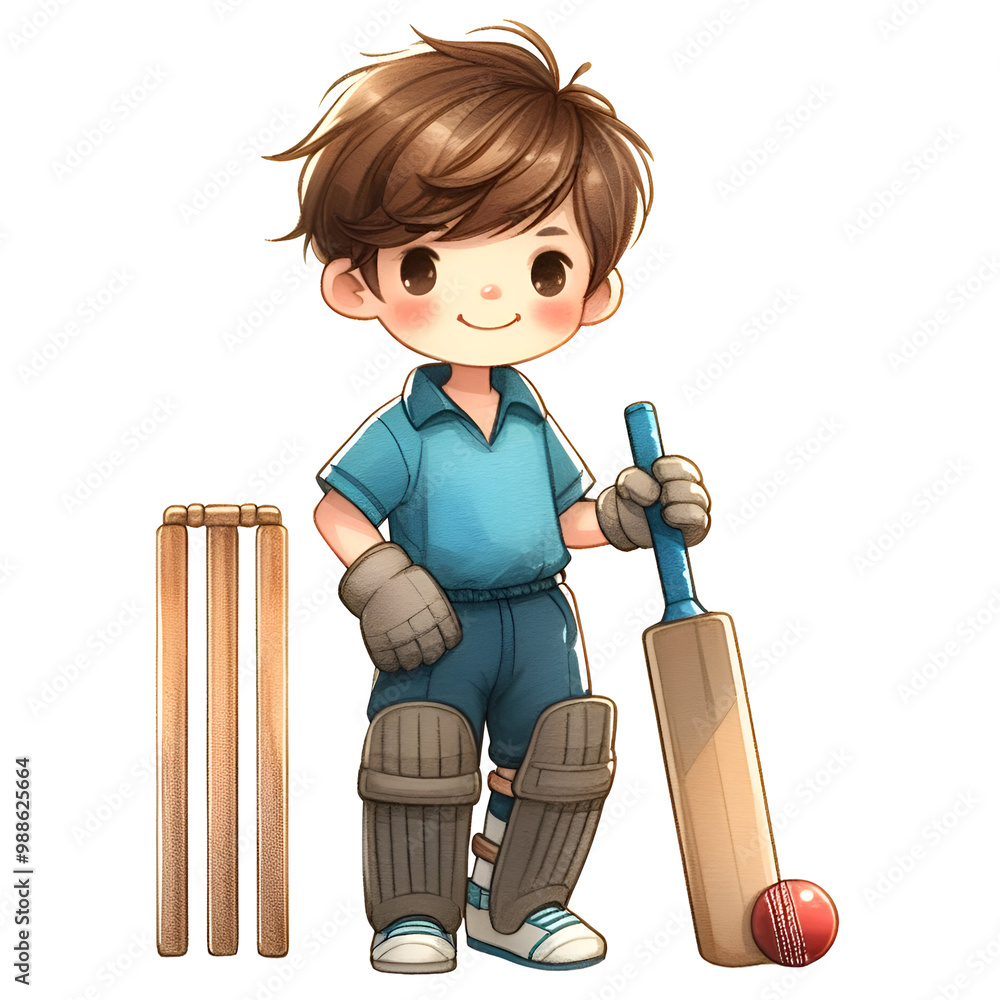 Stock-Illustration „Cute Boys Clipart, Chibi Boy, Children Clipart ...