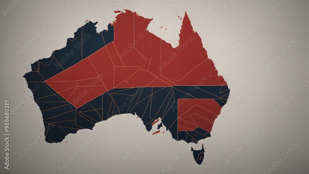 High-Resolution 4K Illustration of the Map of Australia Featuring ...