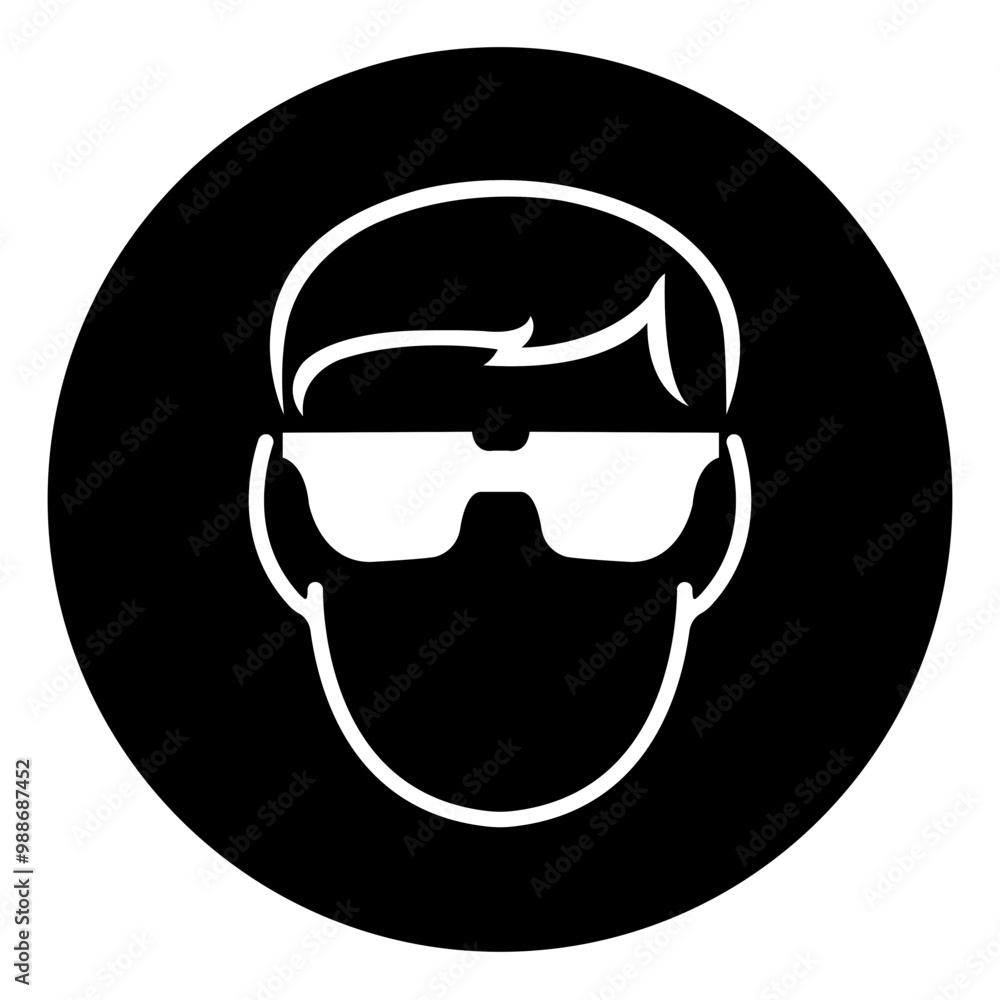 ISO mandatory safety signs_eye protection required_symbol and pictogram ...