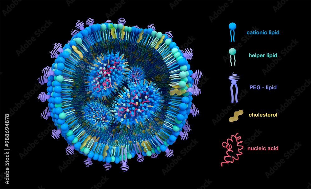 Lipid Nanoparticle Lnp Structure Illustration Lipid Nanoparticles 7823