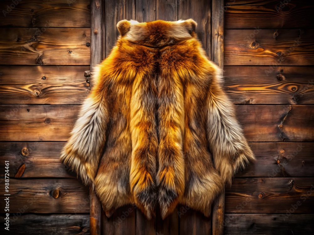 Authentic Bear Skin Cape Displayed on Rustic Background for Traditional ...