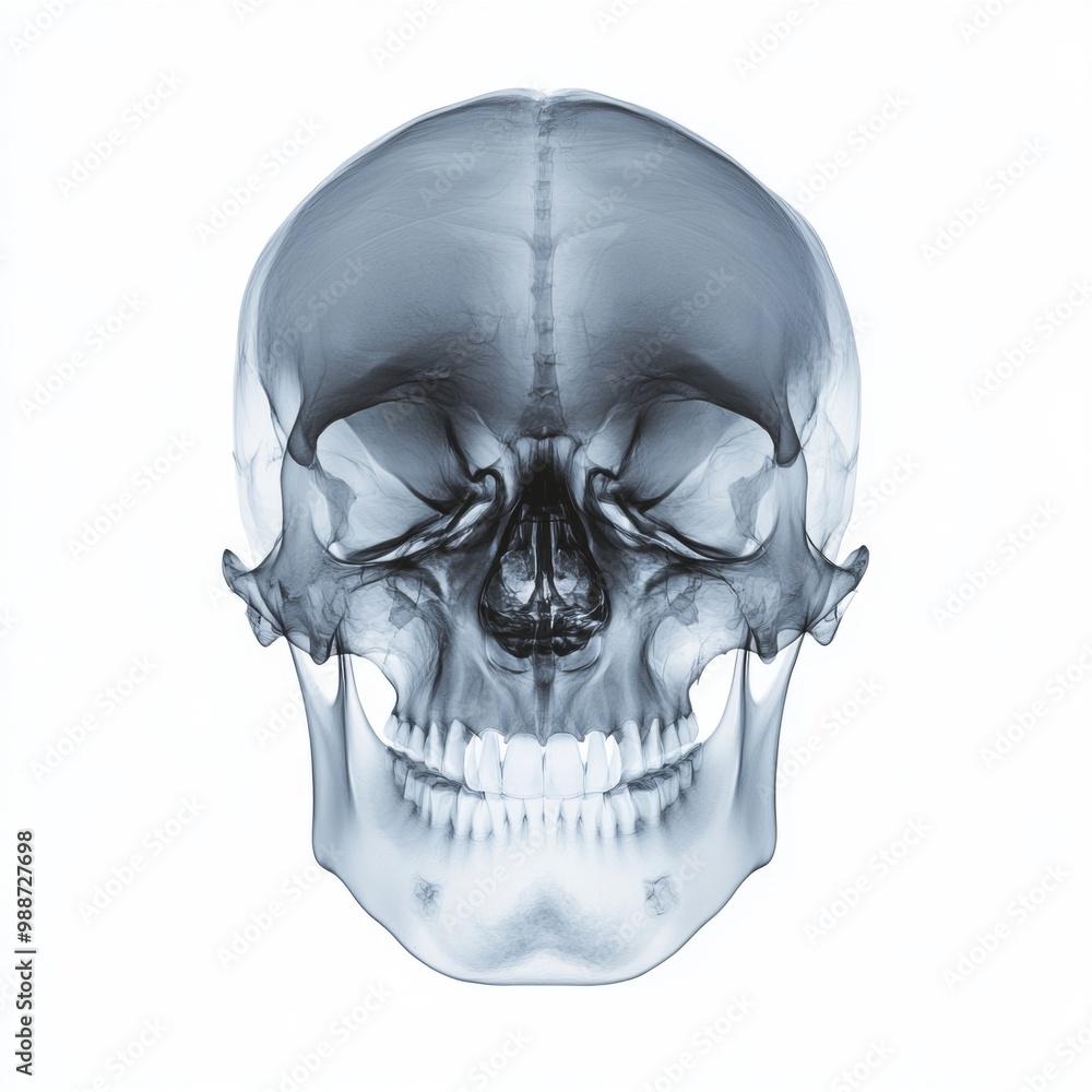 Radiographic Image of a Human Skull A Comprehensive Detailed X Ray ...