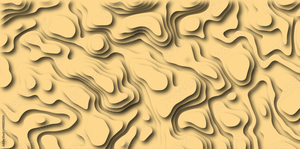 3D Woodcut Stylized Brown Woody topographic Contour Scheme and Terrain ...